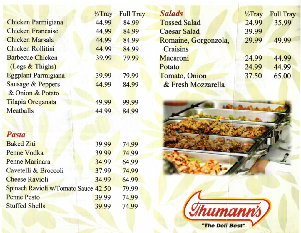 Parisi's Family Deli Since 1946 | Catering Menu